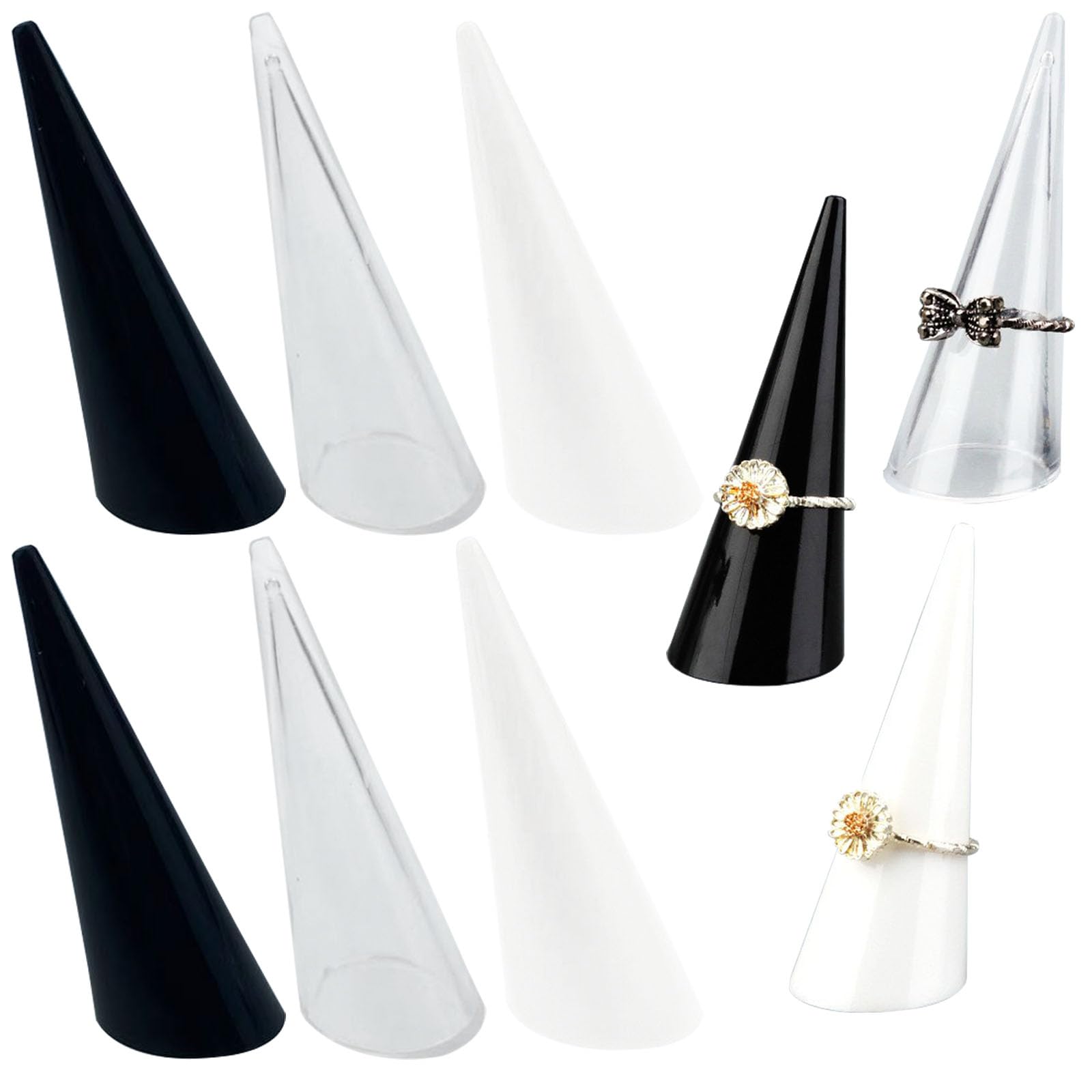 Qusmeiyici 6PCS Acrylic Ring Holder Ring Display, Jewelry Ring Display ...