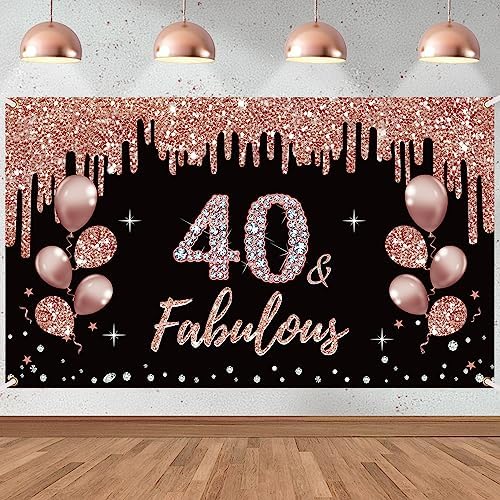 Amazon.com: Aodocuto 40th Birthday Door Banner Decorations for Women ...
