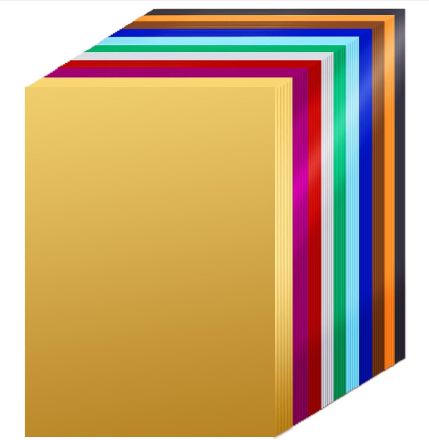 Fychuo 40 Sheets A4 Foil Mirror Card, Mixed Colours Metallic Card for ...