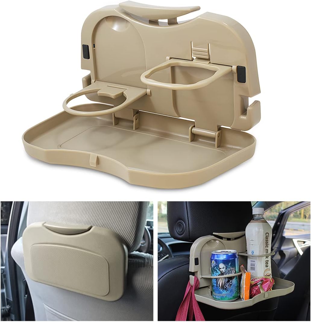 Amazon.com: Car Folding Tray Table for Back Seat, Food Drink Cup Holder ...