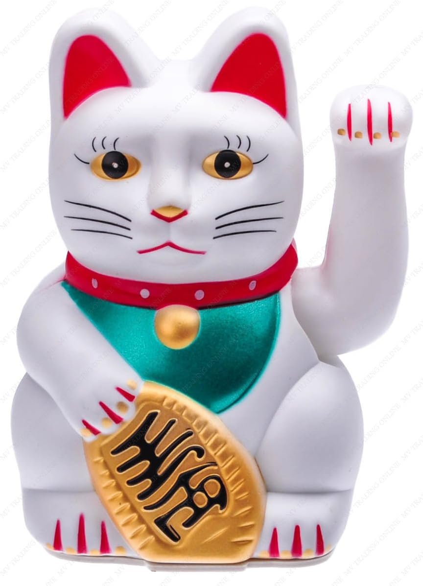 Amazon.com: Battery Operated Feng Shui Lucky Cat Gold with Waving Arm ...