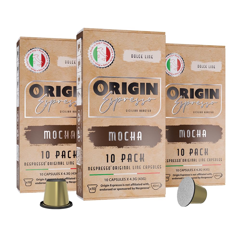 Amazon.com: Mocha Capsules for Nespresso Original Machine 30 Count Mocha Flavored Pods, Single ...