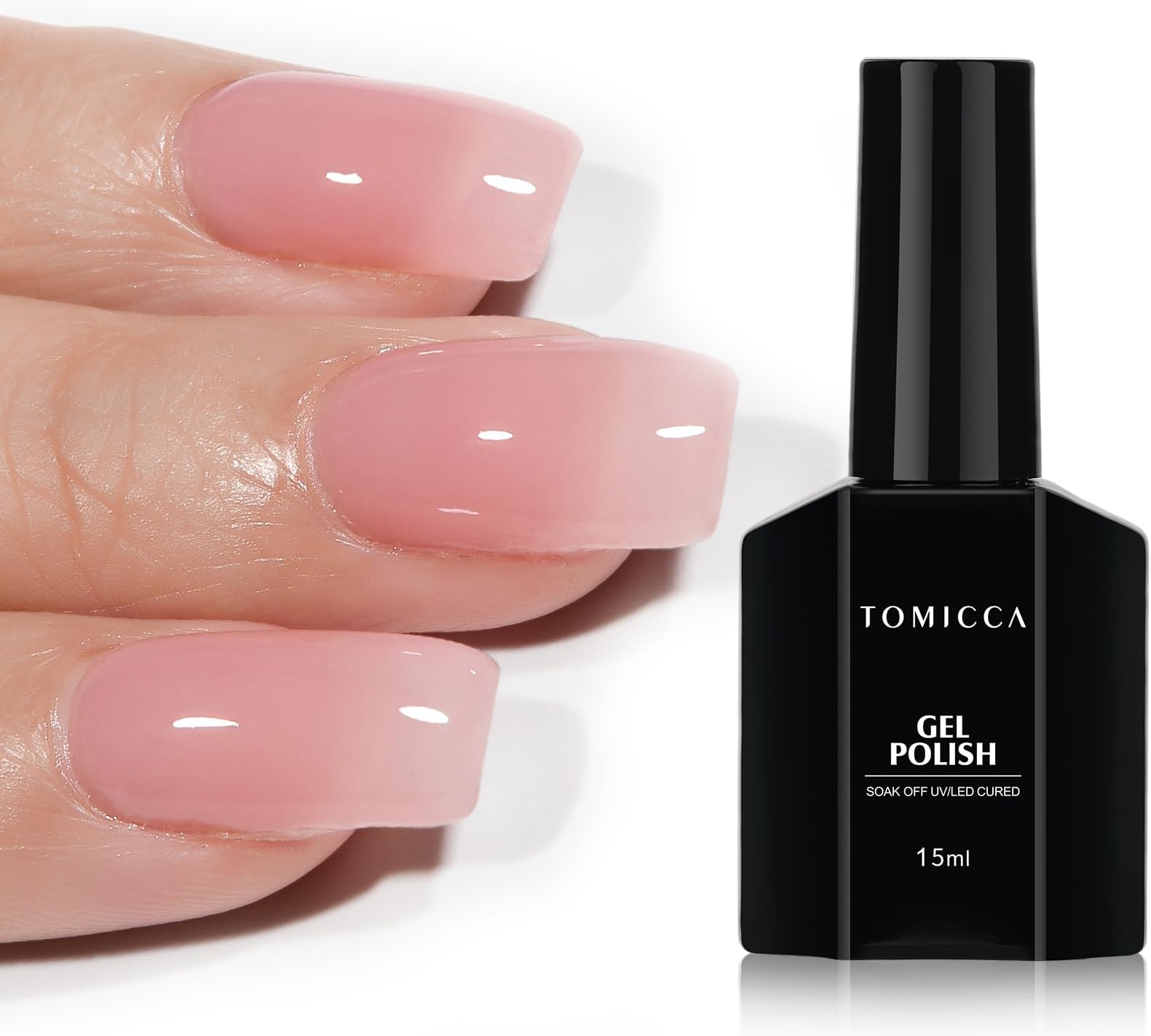 Amazon.com : AILLSA Nude Gel Polish Pink Jelly Nail Soft Red Natural ...