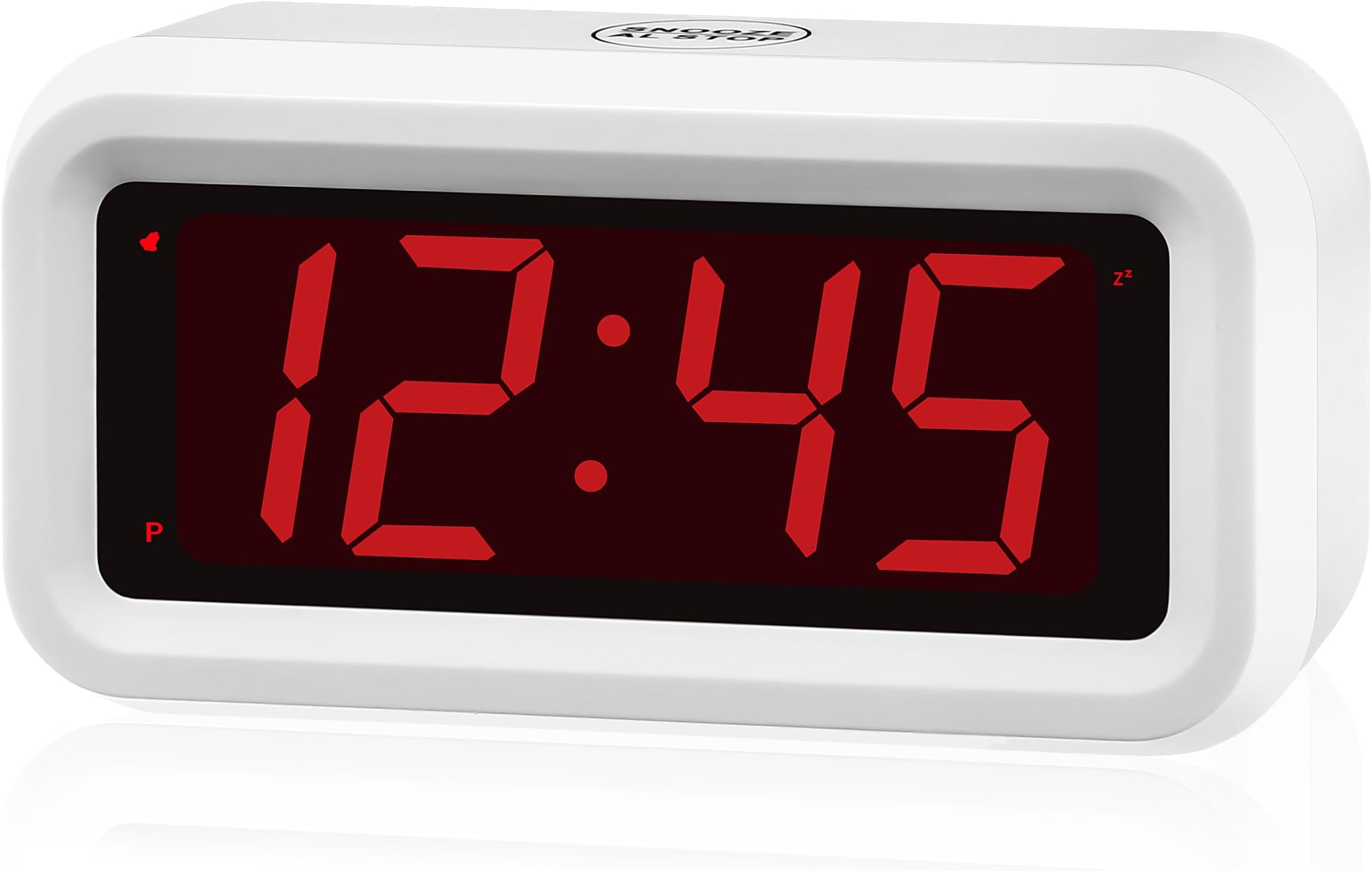 KWANWA Cordless Digital LED Alarm Clock With Big 1.2'' LED Time Display ...