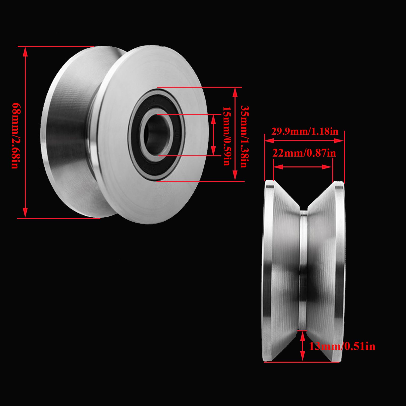 Snapklik.com : Sliding Gate Rollers Stainless Steel V Groove Wheel ...