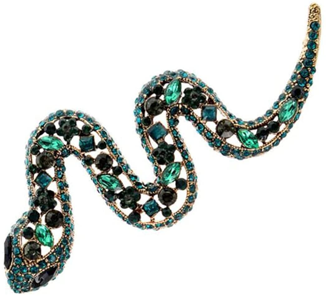 Amazon.com: Rhinestone Snake Brooch For Women Vintage Fashion Animal ...