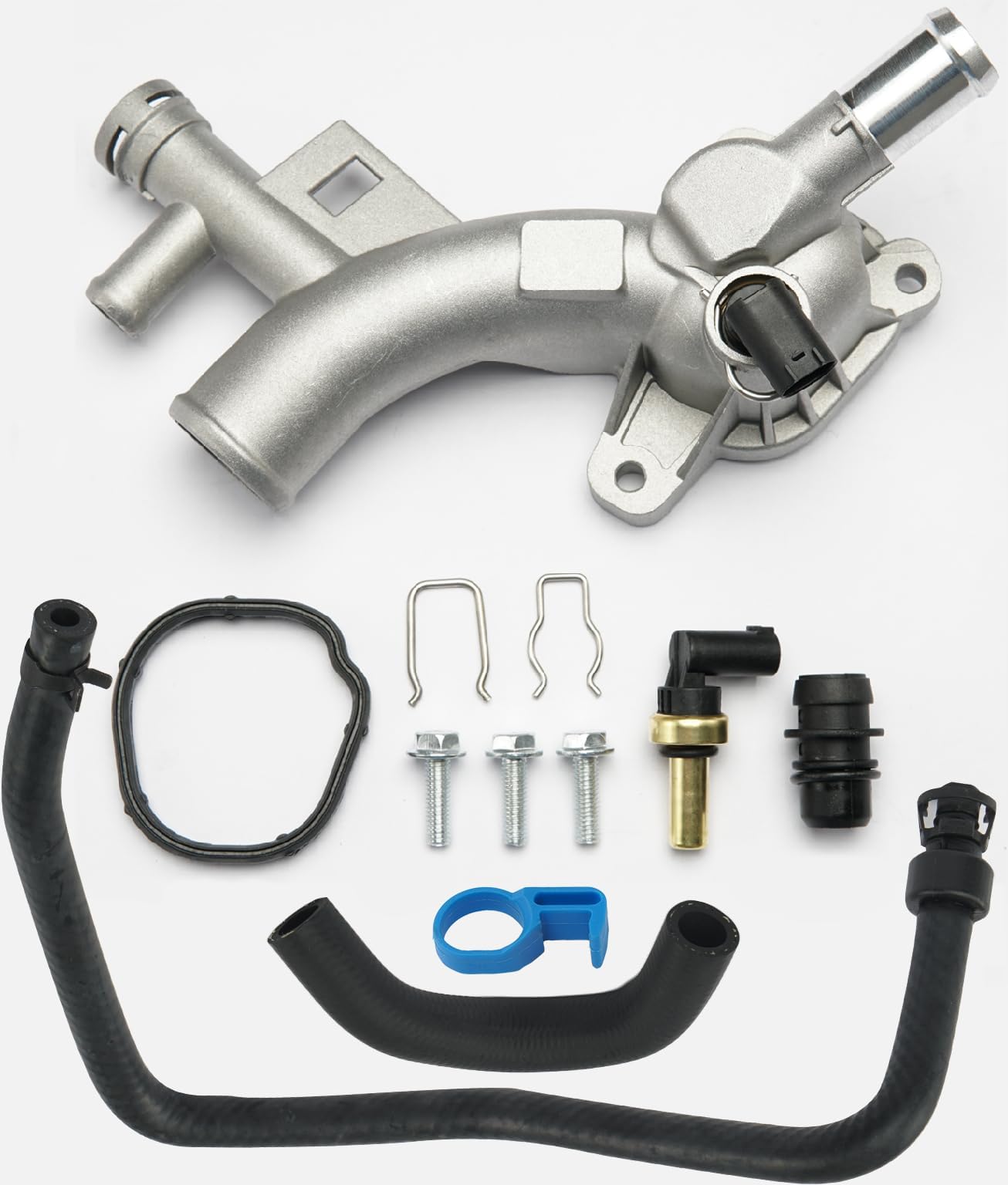 Amazon.com: Aluminum Engine Coolant Housing Water Outlet Kit with Inlet ...