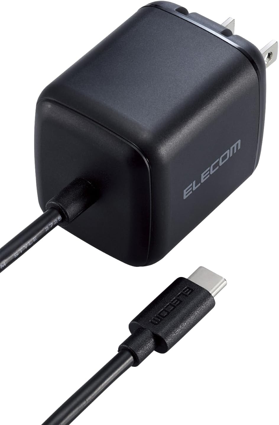 Amazon | エレコム 充電器 Type-C 65W USB PD対応 USB-C ケーブル一体型 2m 折りたたみ式プラグ PSE認証 ...