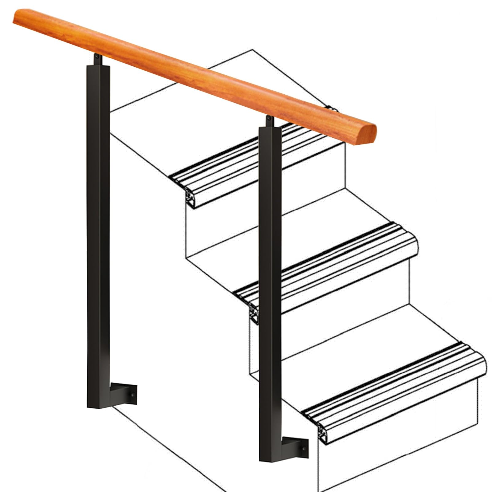 Stair Railing Angles Walls Anman Transitional Handrail Adjustable