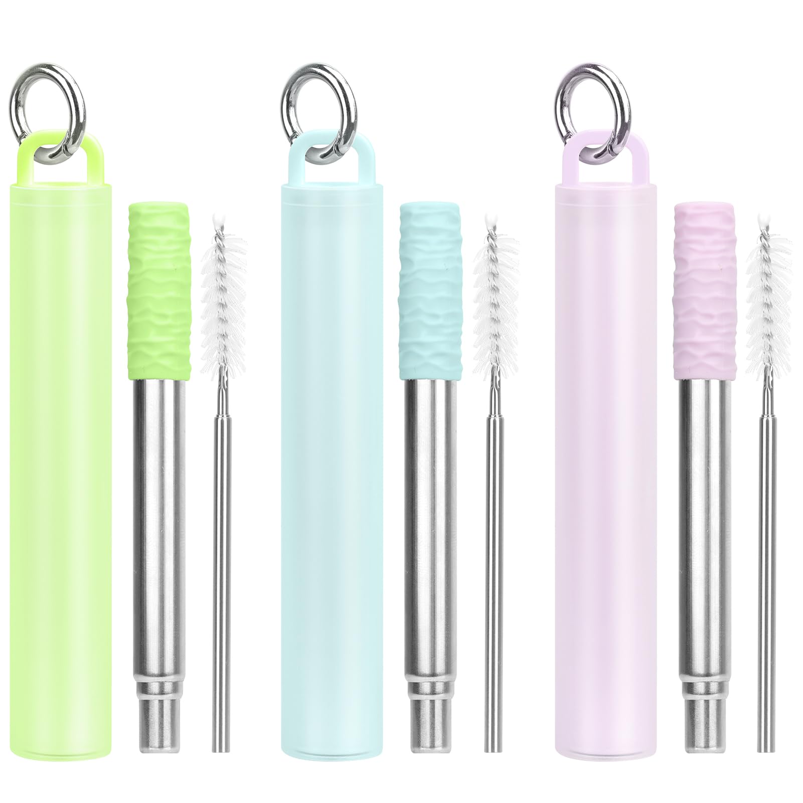 Amazon.com: FYY Reusable Travel Straws with Case - 3 Pack Collapsible ...