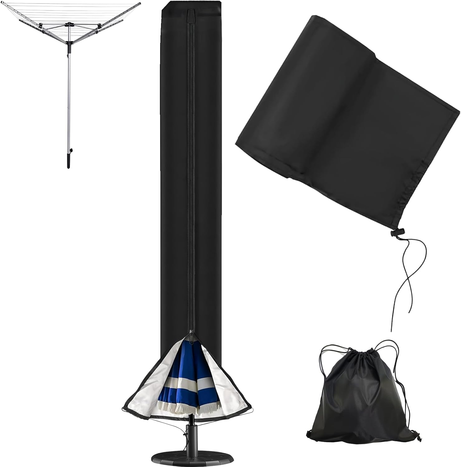 AUXHCYL Rotary Washing Line Cover - 420D Heavy Duty Rotary Airer Cover ...