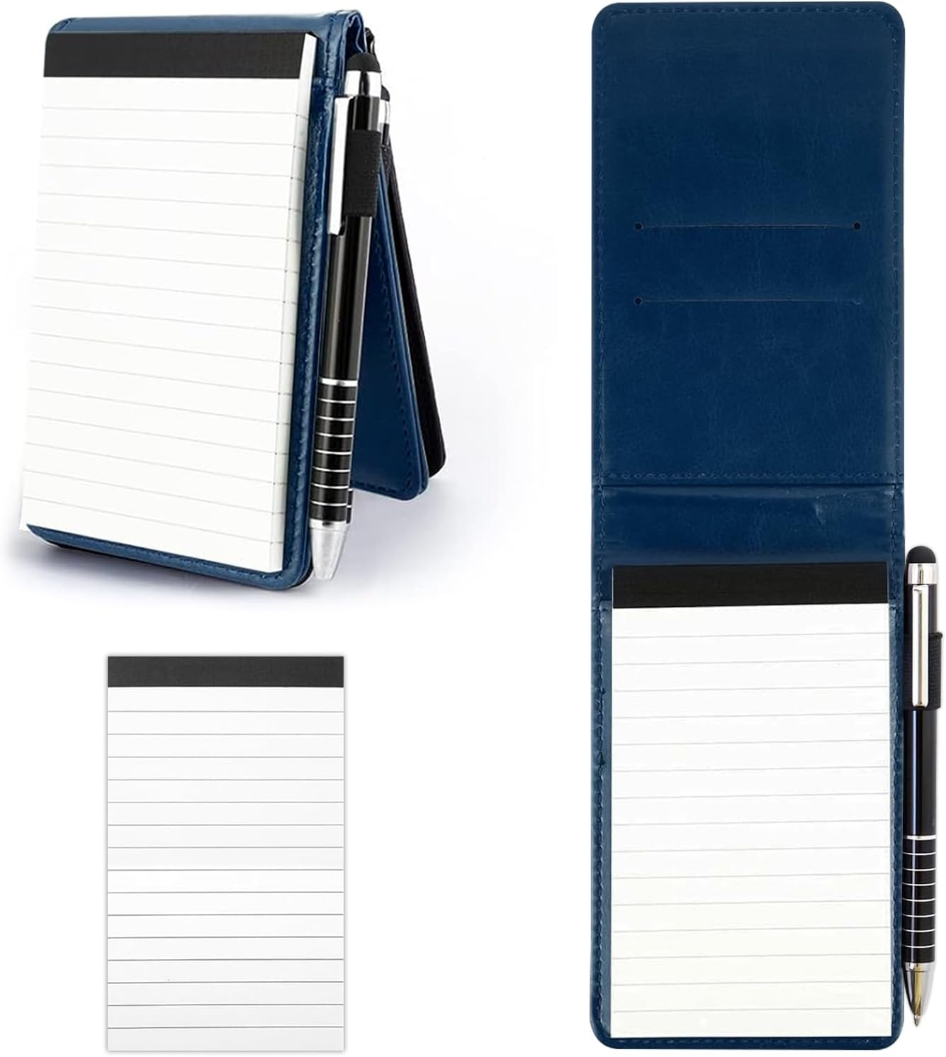 FINEASY Mini Pocket Notebook A7 Holder Set 100 Page 88G PU Leather ...