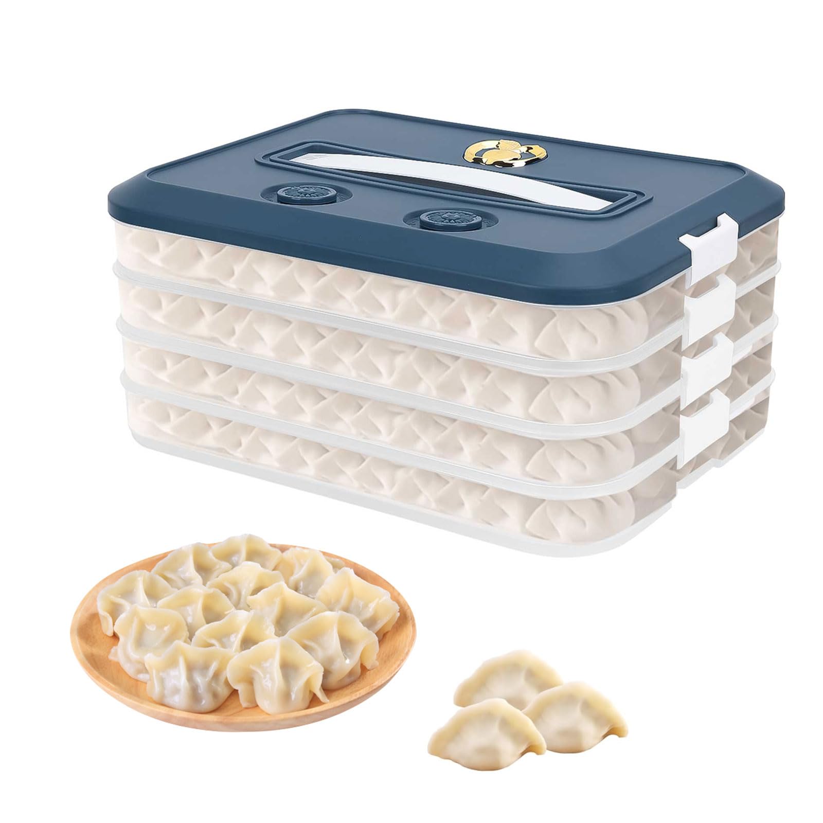 Amazon.com: Qivine Dumpling Storage Box,4 Layer Dumpling Keeper Food ...