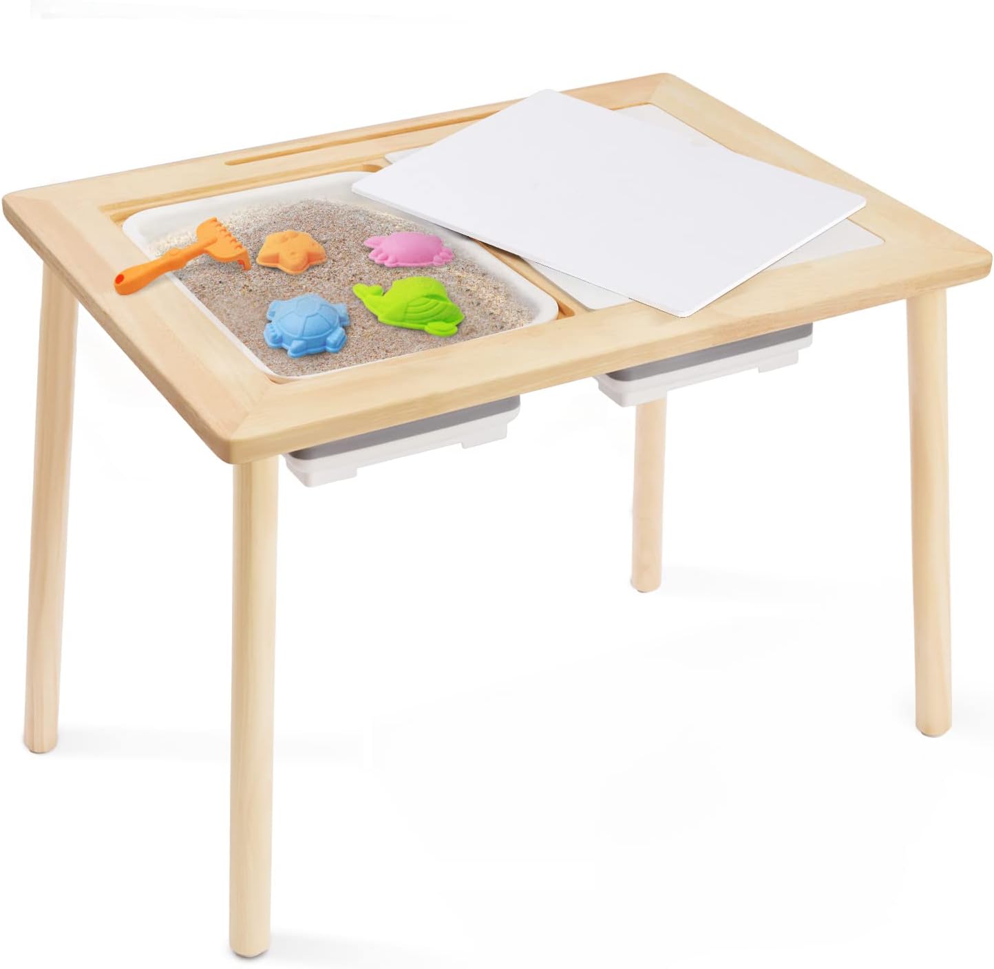 Amazon.com: VISCOO Sensory Bins Table, Sensory Table, Kids Table Play Sand with Writable Lids ...