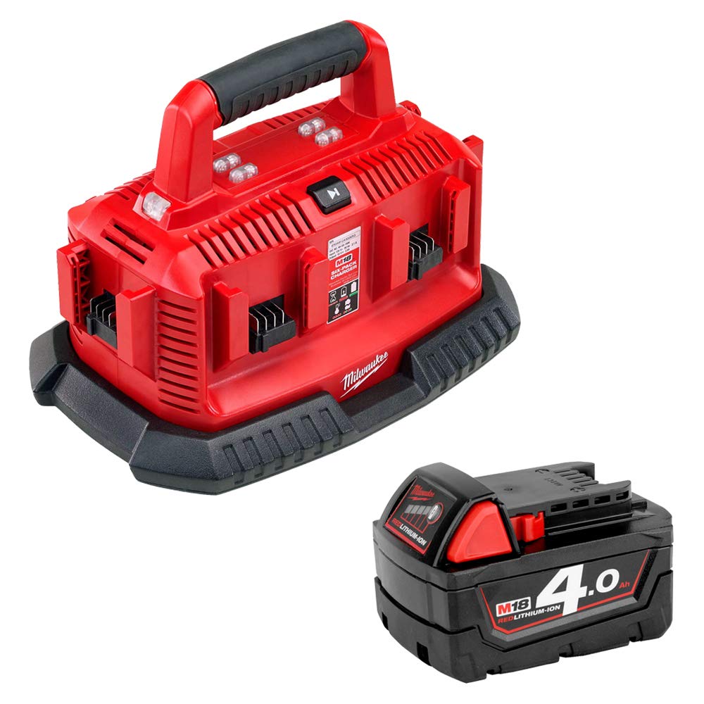 Buy Milwaukee M1418C6 18V M18 Multibay Battery Charger 240v with 1 x ...