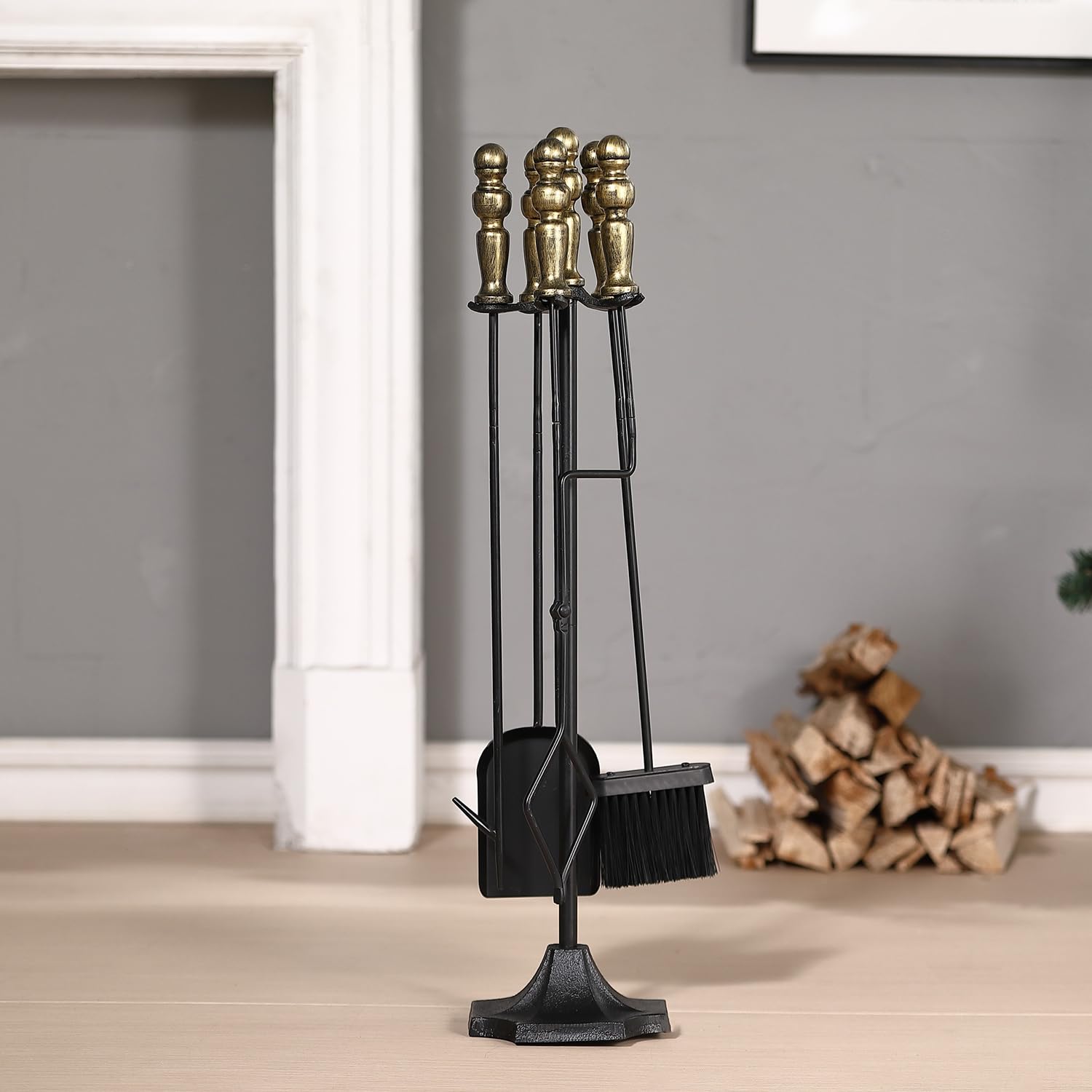 Fireplace Tools Set 5 Pcs Wrought Iron Fire Place Tools, Fireplace Tool ...