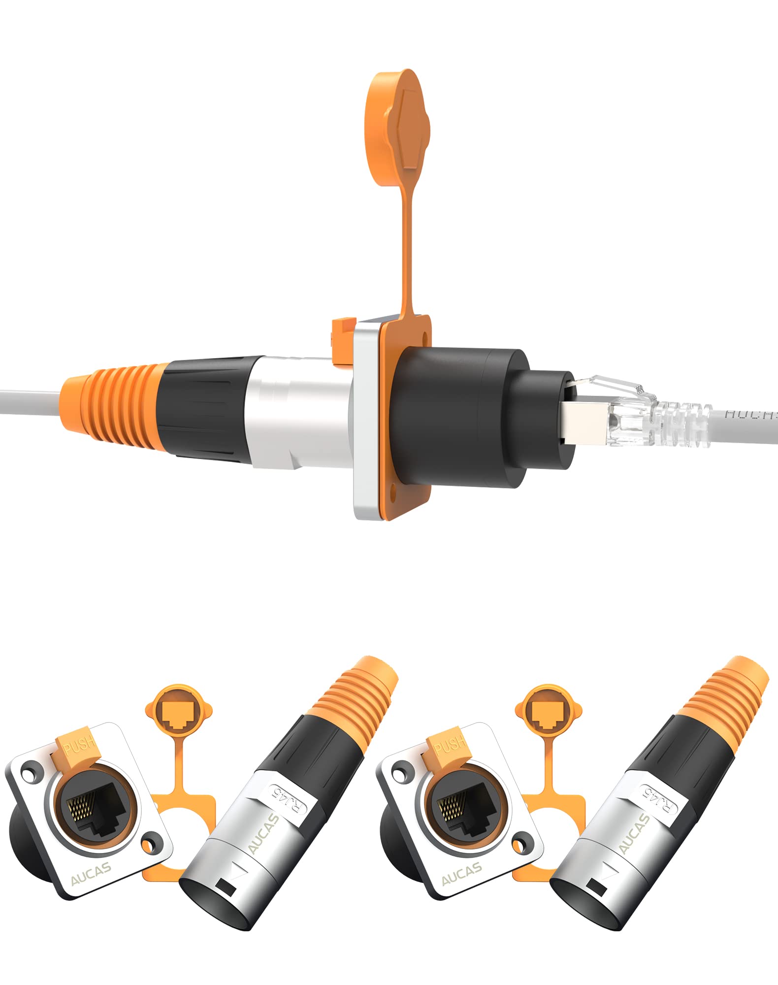 Amazon.com: AUCAS RJ45 Interface Waterproof sockets Connector,Panel ...