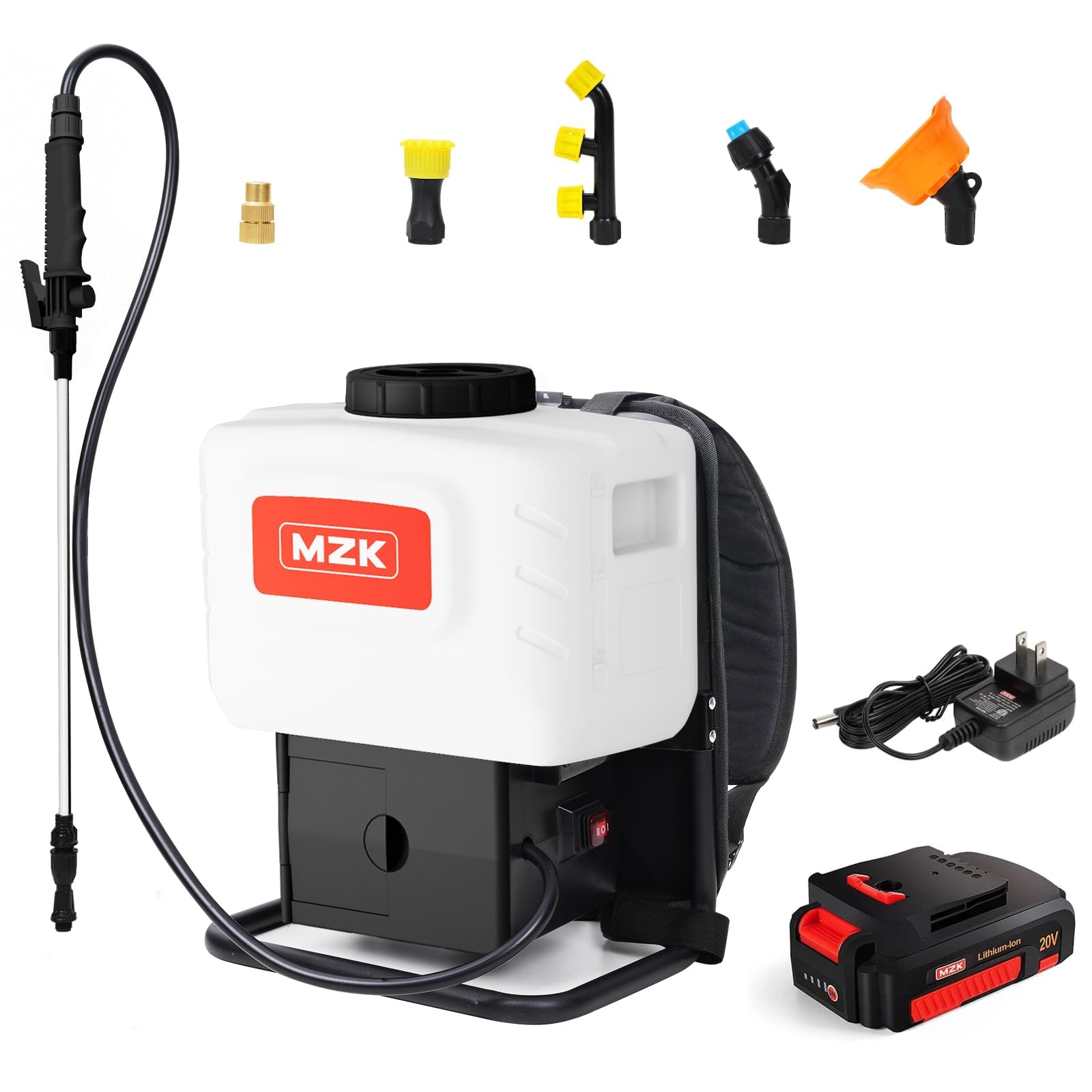 Amazon.com : MZK 4.2 Gallon Battery Powered Backpack Sprayer-2.0AH ...