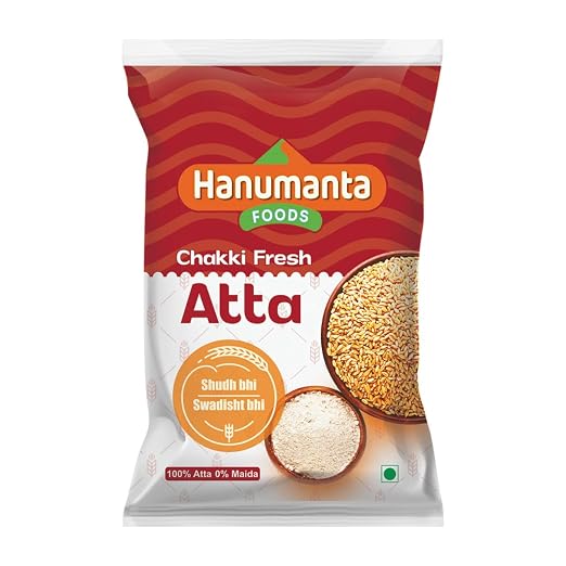 Hanumanta Foods Hanumanta Chakki Fresh Atta 100% Whole Wheat Atta, 0% ...