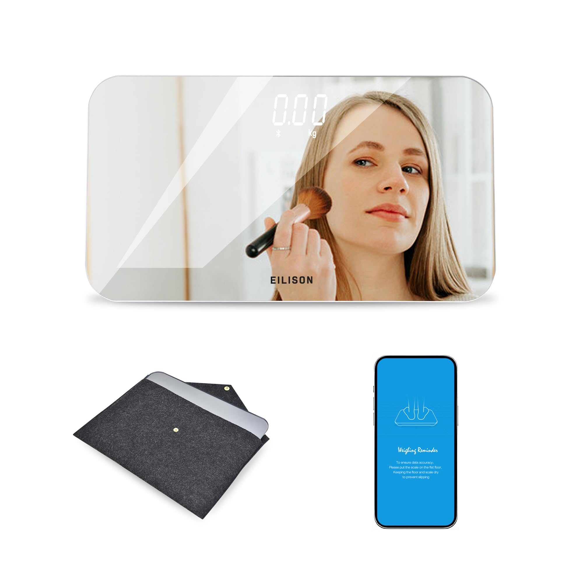 Buy EILISON Travel Weighing Scale for Body Weight Portable Mirror Scale ...