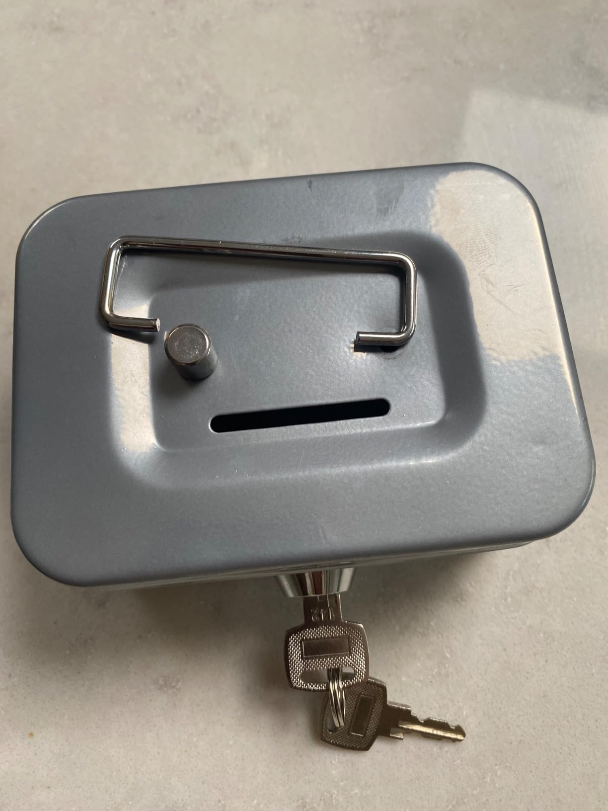 WADY Small Cash Box With Lock And Slot - Locking Small Steel Cash Box ...