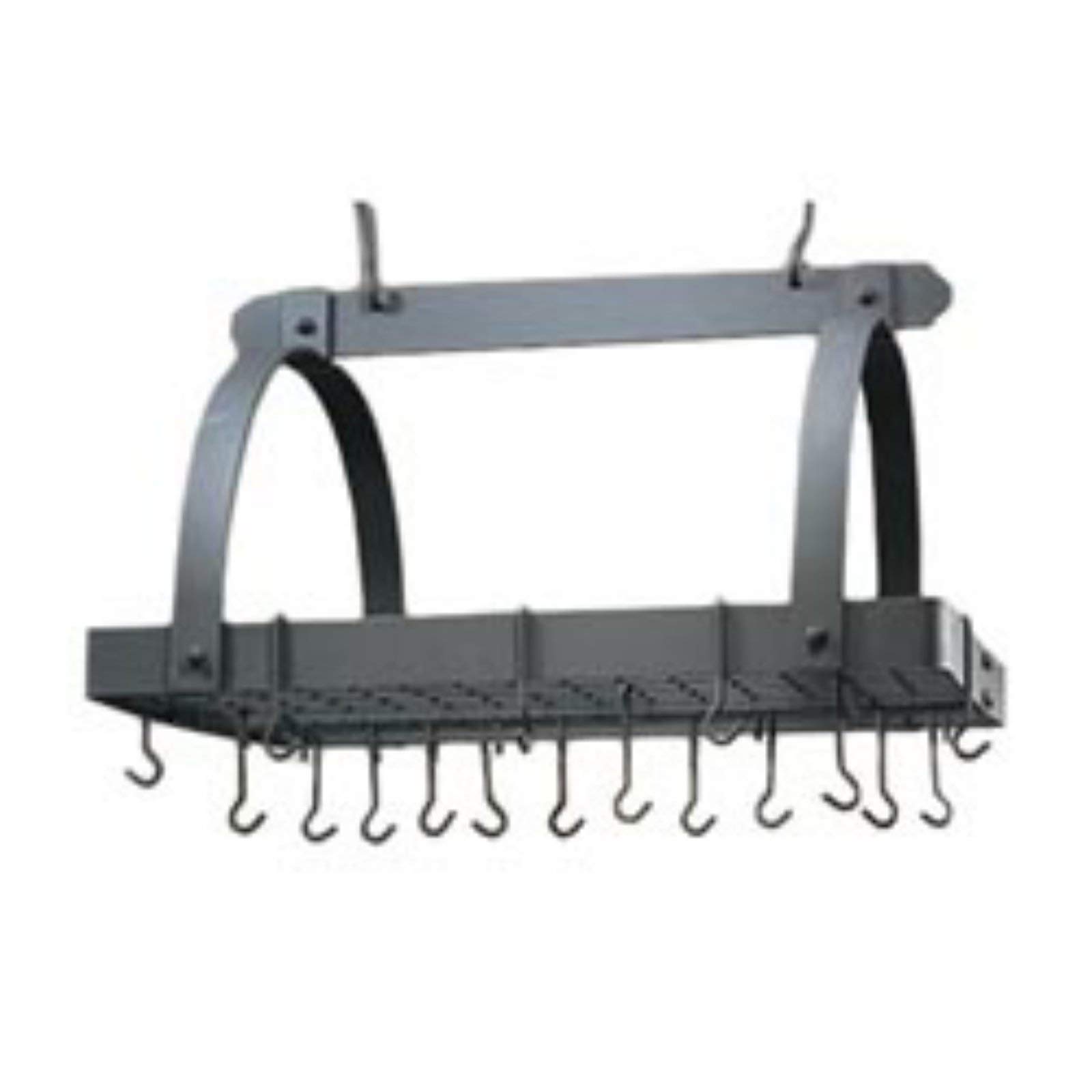 Amazon.com: Rectangular Hanging Pot Rack with Grid & 24 Hooks: Kitchen ...