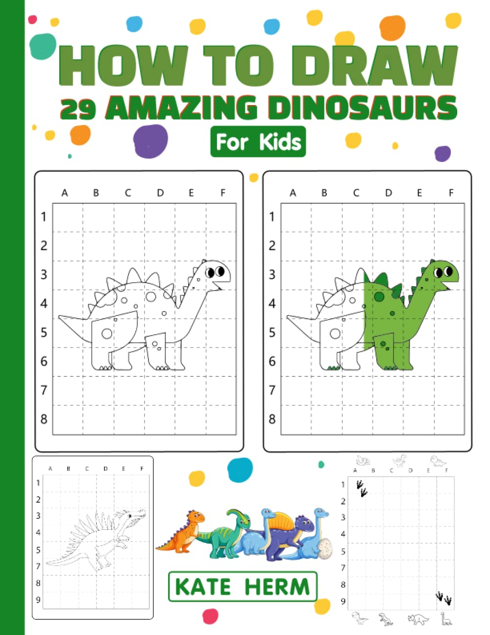 How to Draw 29 Amazing Dinosaurs for Kids: Nice and Easy Grid Drawing ...