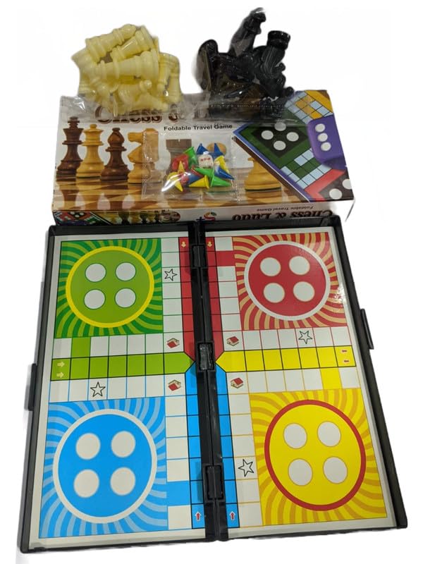 Buy Foldable Ludo and Chess Board 2 in 1 with Coins One Side Chess and ...