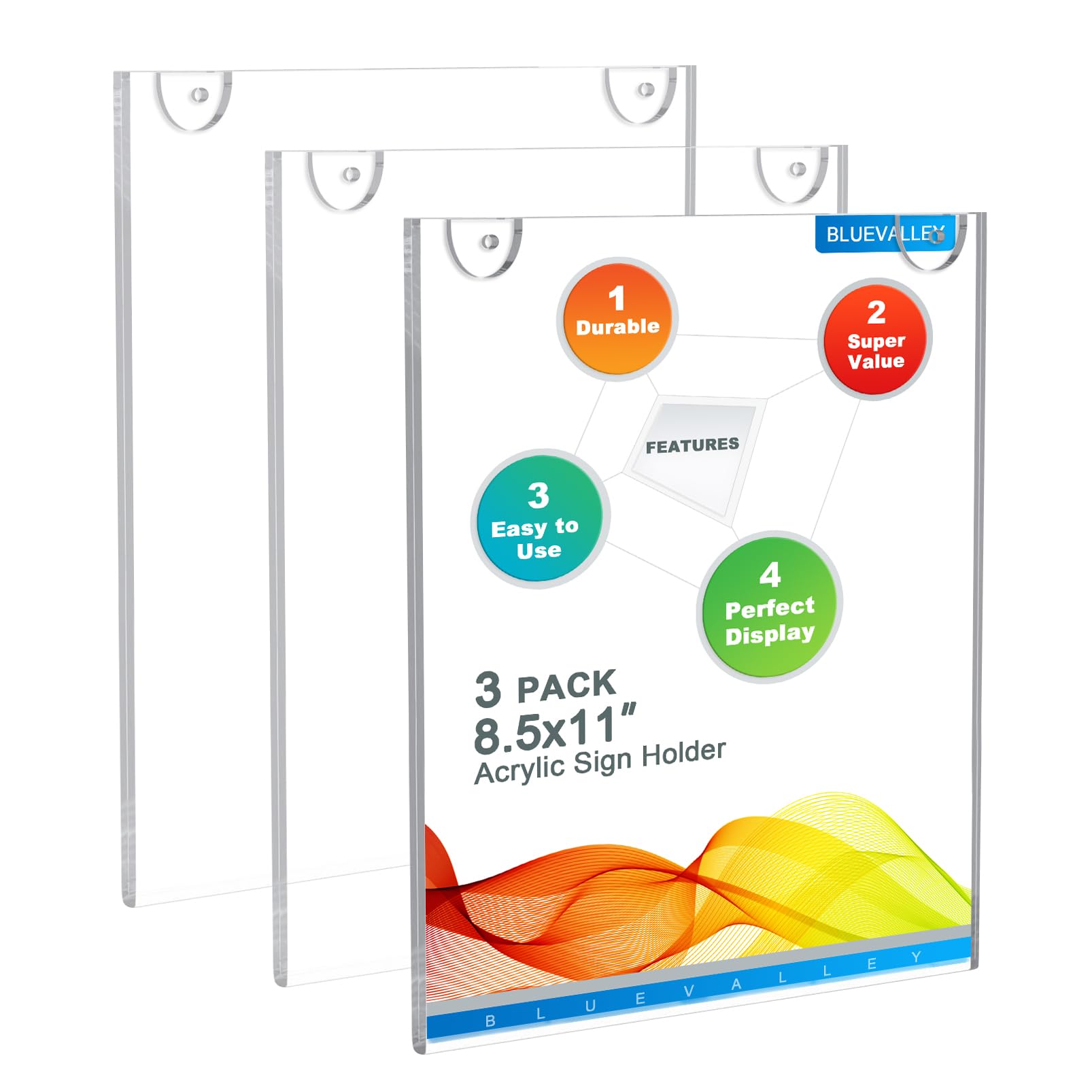 Amazon.com : BlueValley Acrylic Sign Holder 8.5 x 11 Wall Mount ...