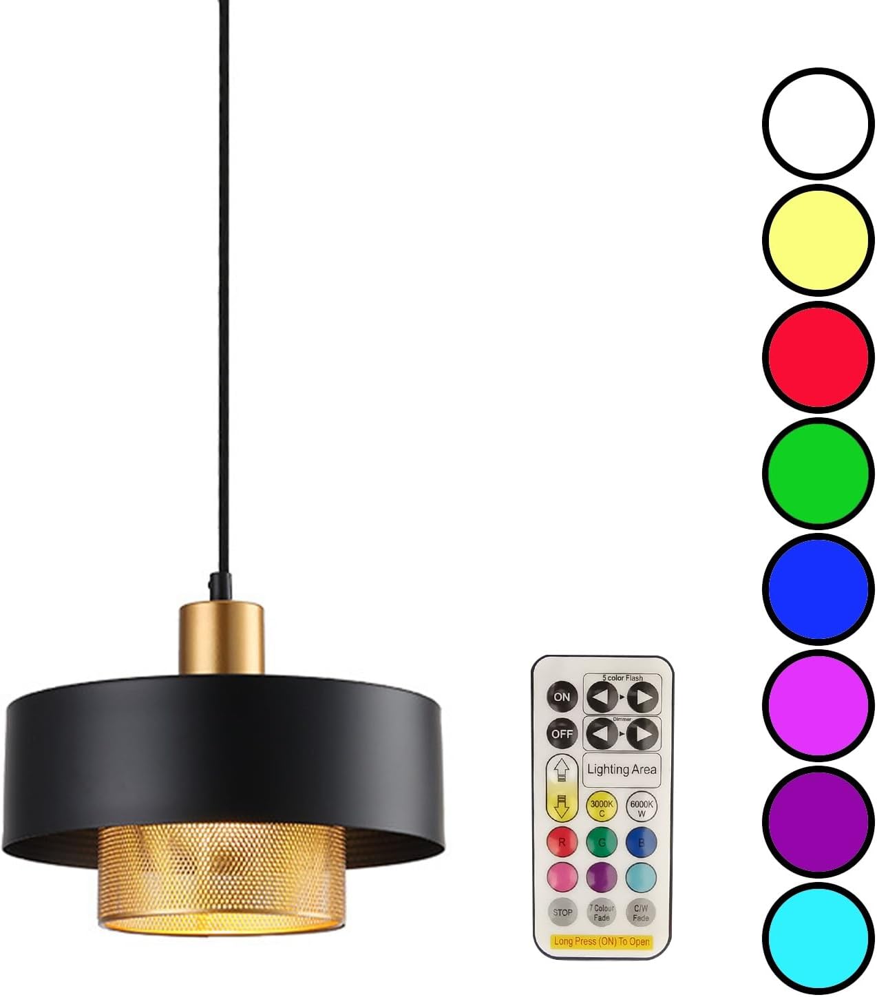 Modern Style Battery Operated Pendant Light Over Kitchen Island,6 RGB ...