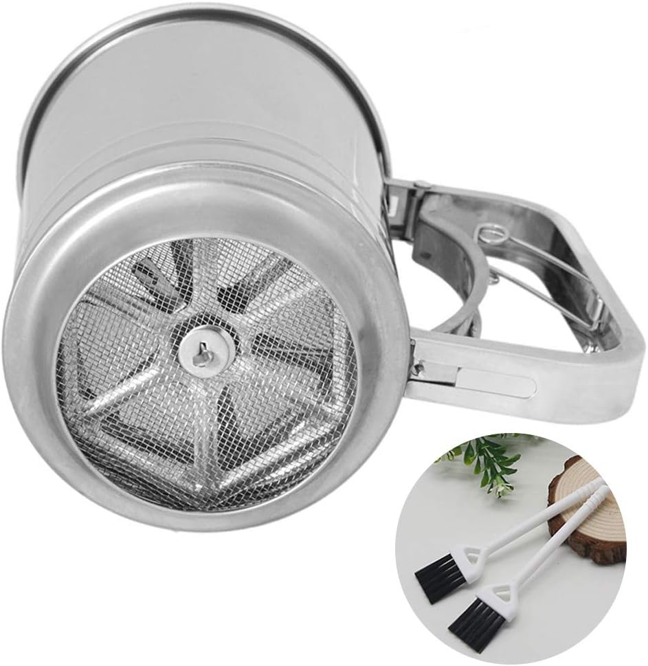 Amazon.com: Stainless Steel Hand-held Flour Sifter with Handle, Squeeze ...