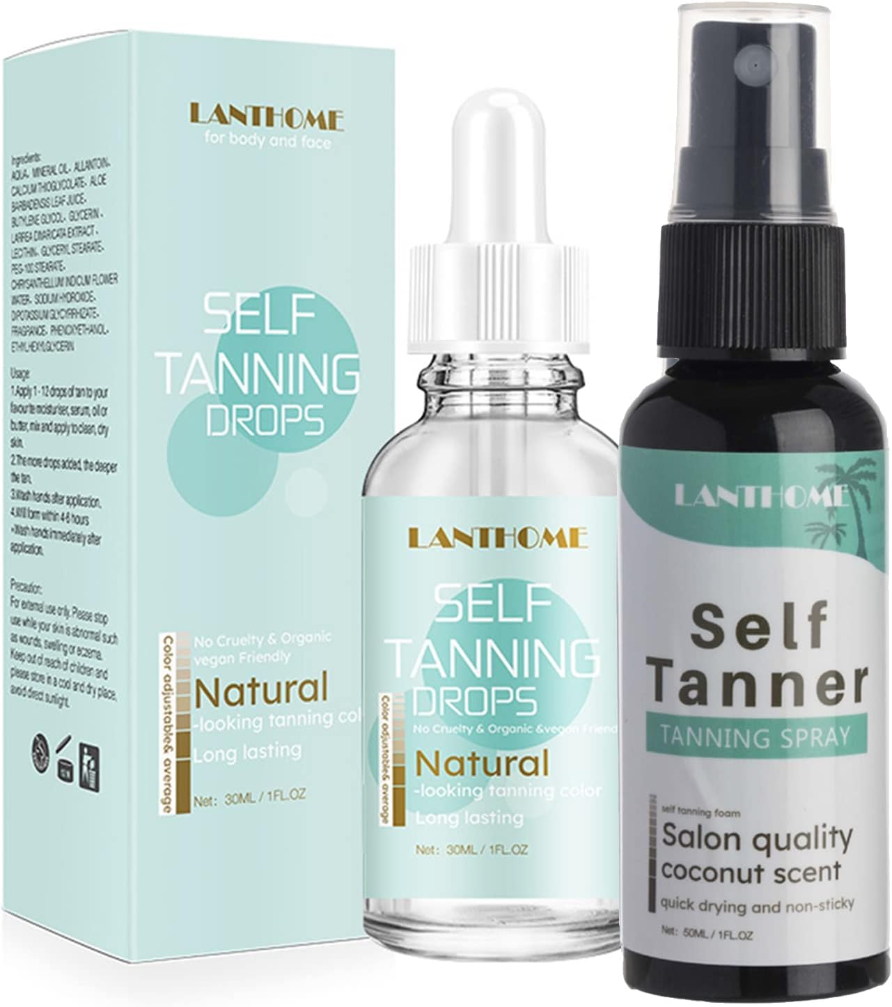 RoseFlower Self Tanning Spray & Self Tanning Drops, Natural Looking ...