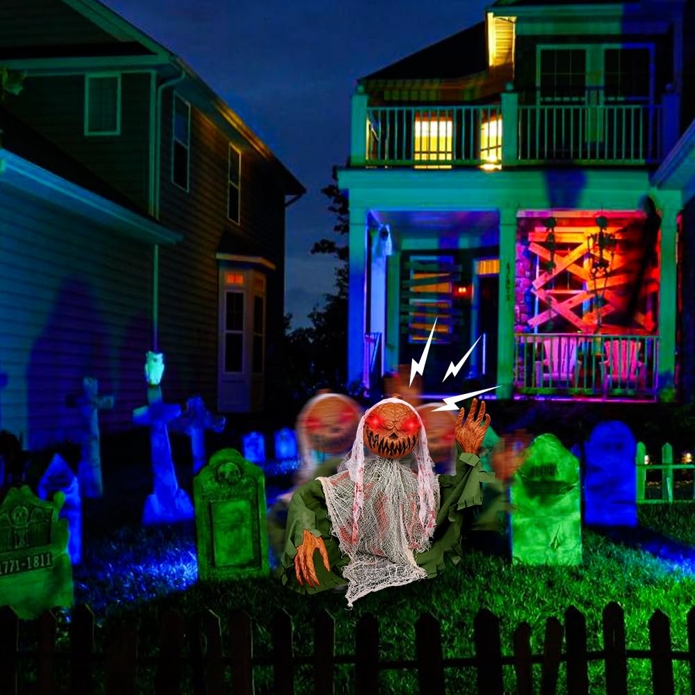 YUJUN Halloween Animated Zombie Groundbreaker Decoration Halloween LED ...