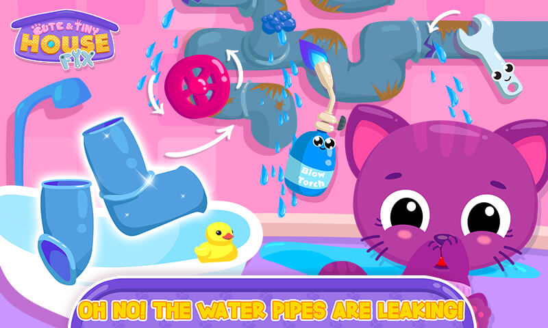 Cute & Tiny House Fix - Mini Home Repair & Cleanup with Baby Pets ...