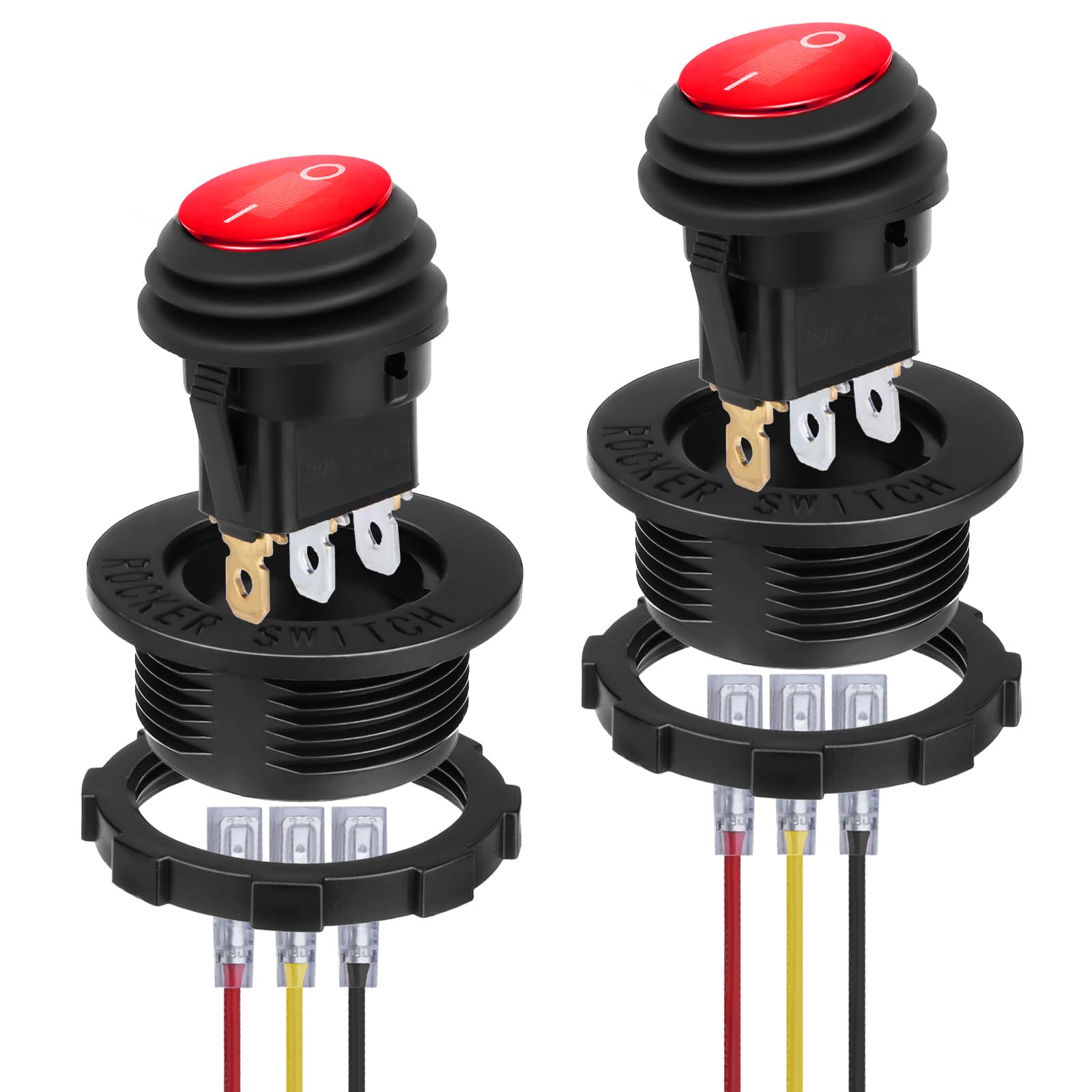 Amazon.com: Round Rocker Switch, 12V Toggle Switch, Waterproof Lighted ...
