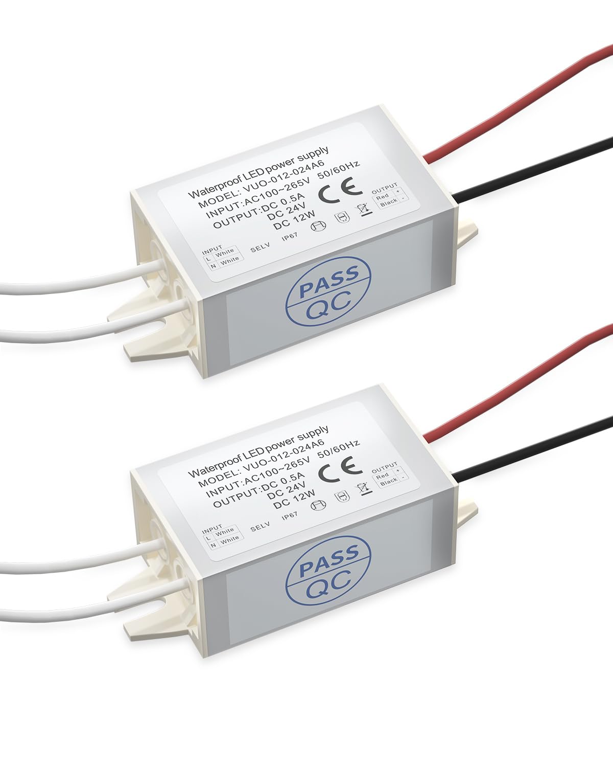 Snapklik.com : Lustaled 24V 12W LED Power Supply, IP67 Waterproof DC ...