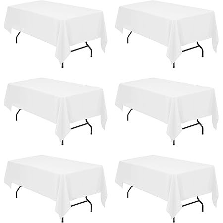 Amazon.com: 12 Pack White Tablecloths for Rectangle Tables Stain and ...