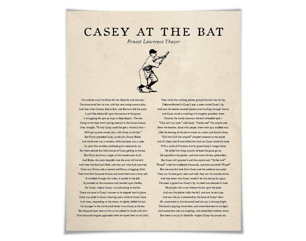 Amazon.com: Casey at the Bat by Ernest Thayer Art Print. 5 Sizes/5 ...