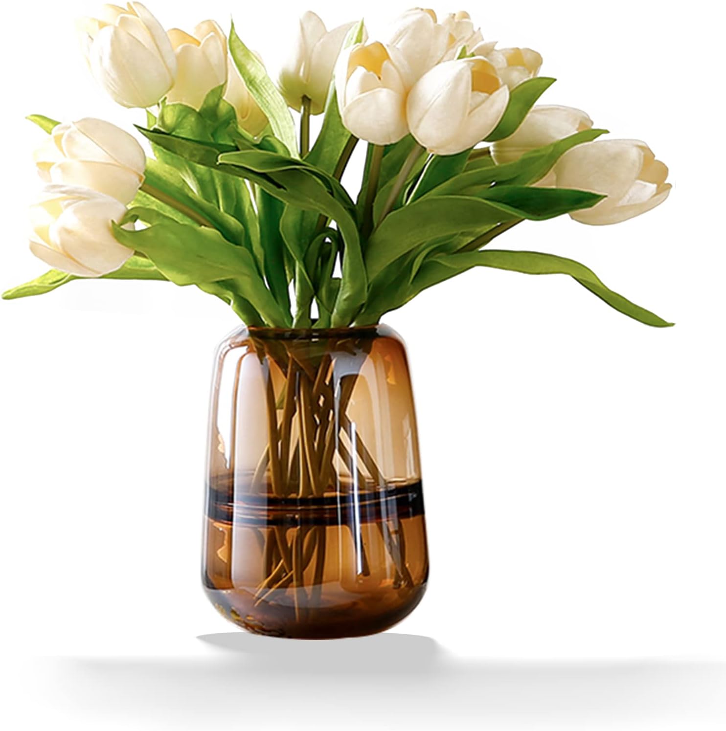 Amazon.com: Sullivans Smoked Glass Vase, Flower Vase for Modern Home ...