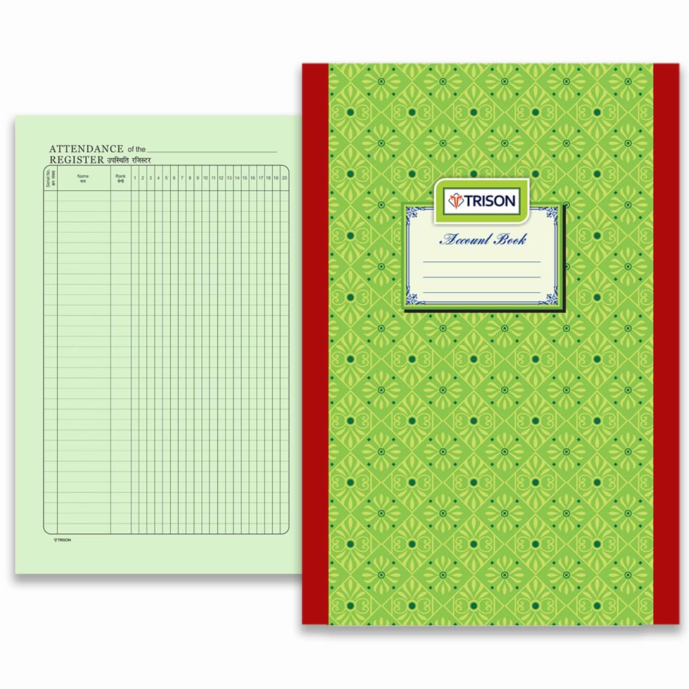 Trison Daily Attendance Register | 100 Pages | 19x32 cm | Hardbound ...