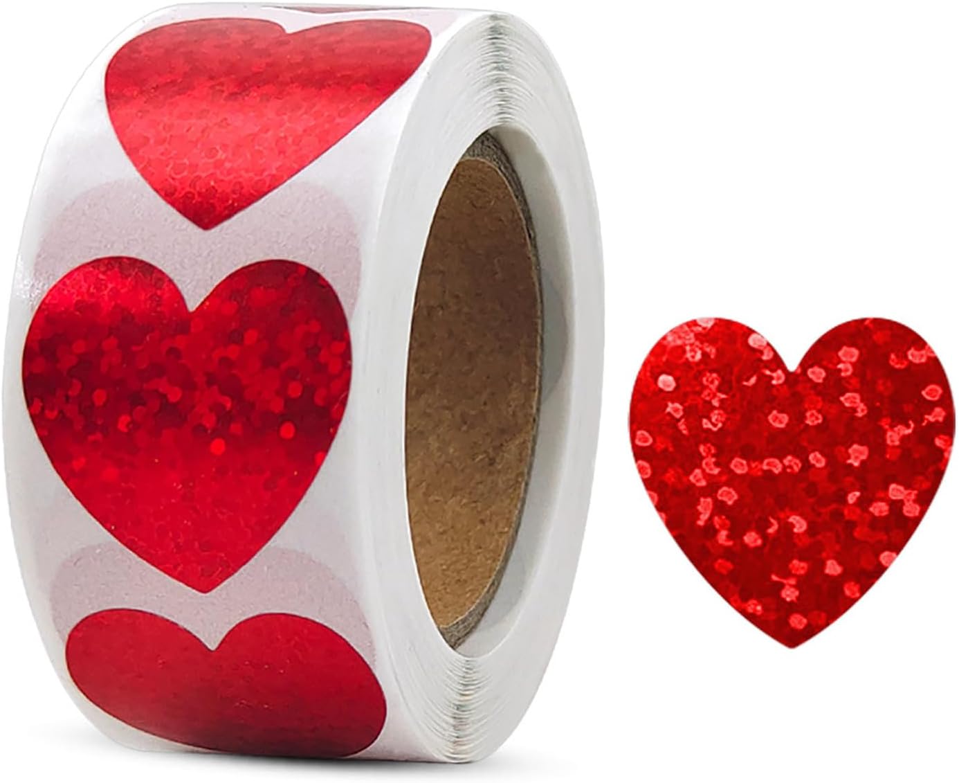 Amazon.com: 500 Pcs Glitter Heart Stickers Valentines Day Round ...