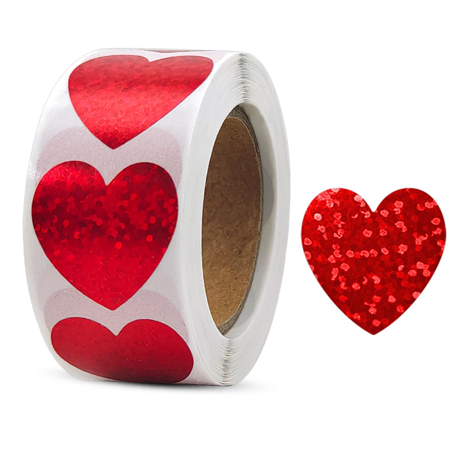 Amazon.com: 500 Pcs Glitter Heart Stickers Valentines Day Round ...