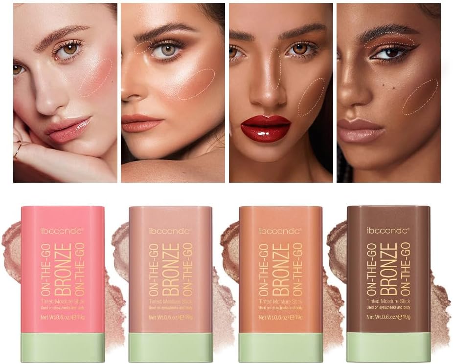 Amazon.com: UNYOKE Soft Creamy Highlighter Blush Stick,Smooth Shimmer ...