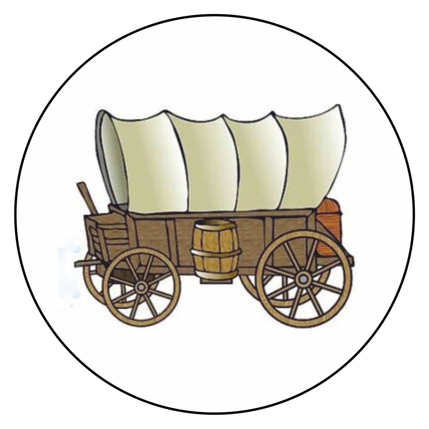 Amazon.com : 48 pcs Western Covered Wagon Stickers Envelope Seals ...