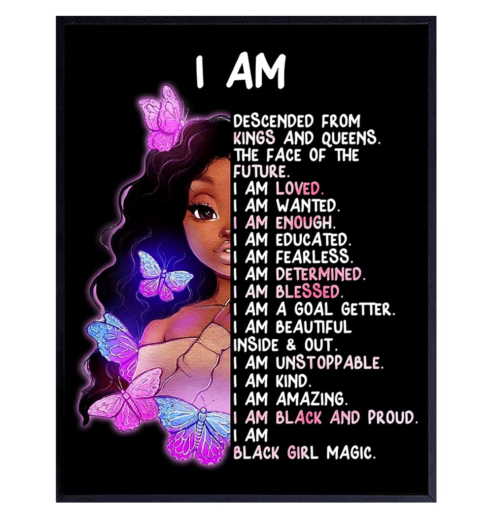 Amazon.com: Inspiring Black Girl Wall Decor LARGE 11x14 - African ...