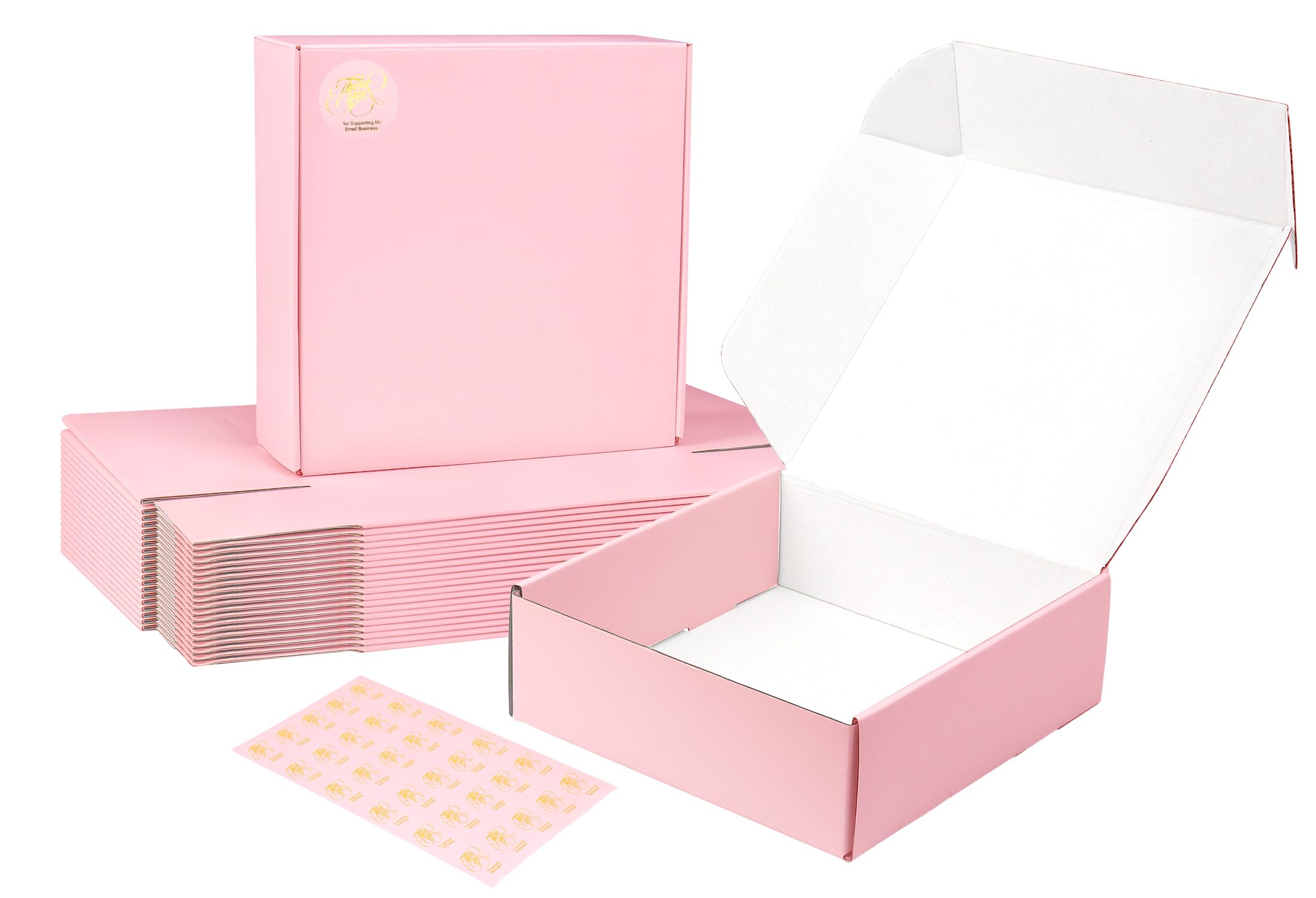Amazon.com: DEZIBOX 8x8x3 Pink Shipping Boxes for Packaging, 20 Pack ...