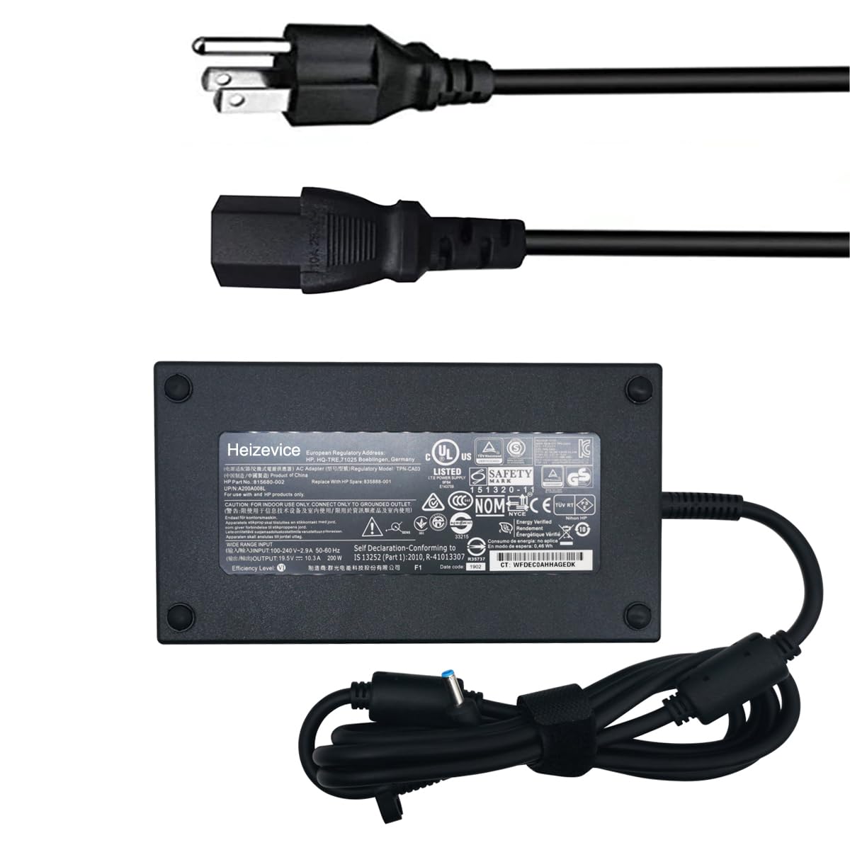 Amazon.com: Heizevice 200W 19.5V 10.3A 4.5 x 3.0mm Genuine Laptop AC ...