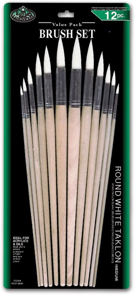 Royal & Langnickel Royal and Langnickel White Taklon Flat Paint Brush ...