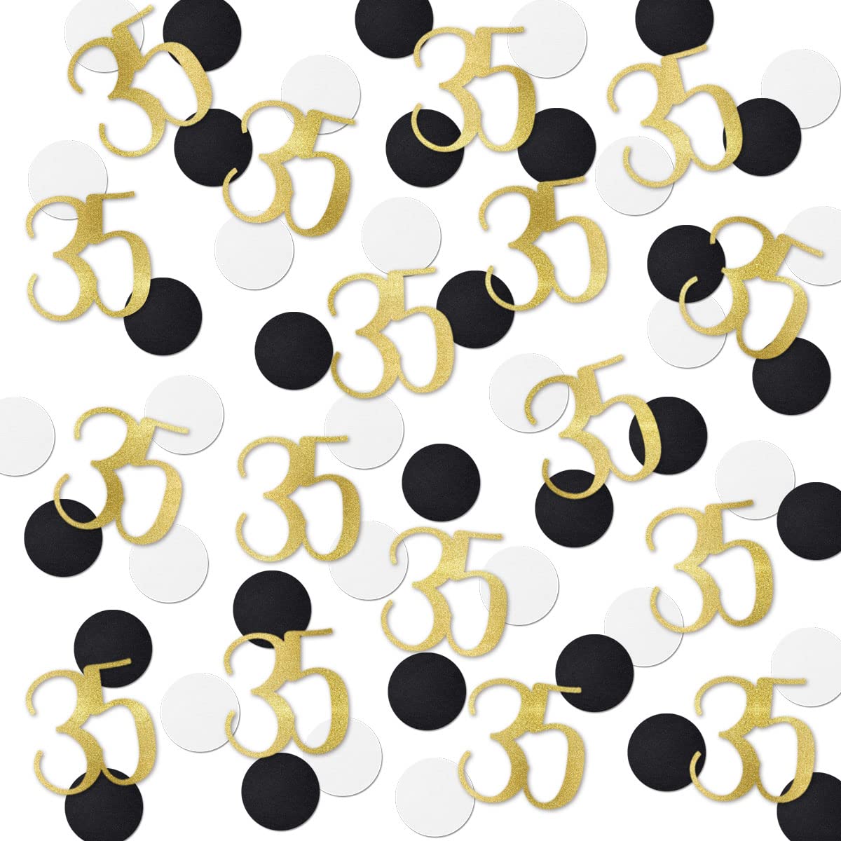 Amazon.com: Gold Glitter 35 Confetti, 35th Birthday Number Confetti ...