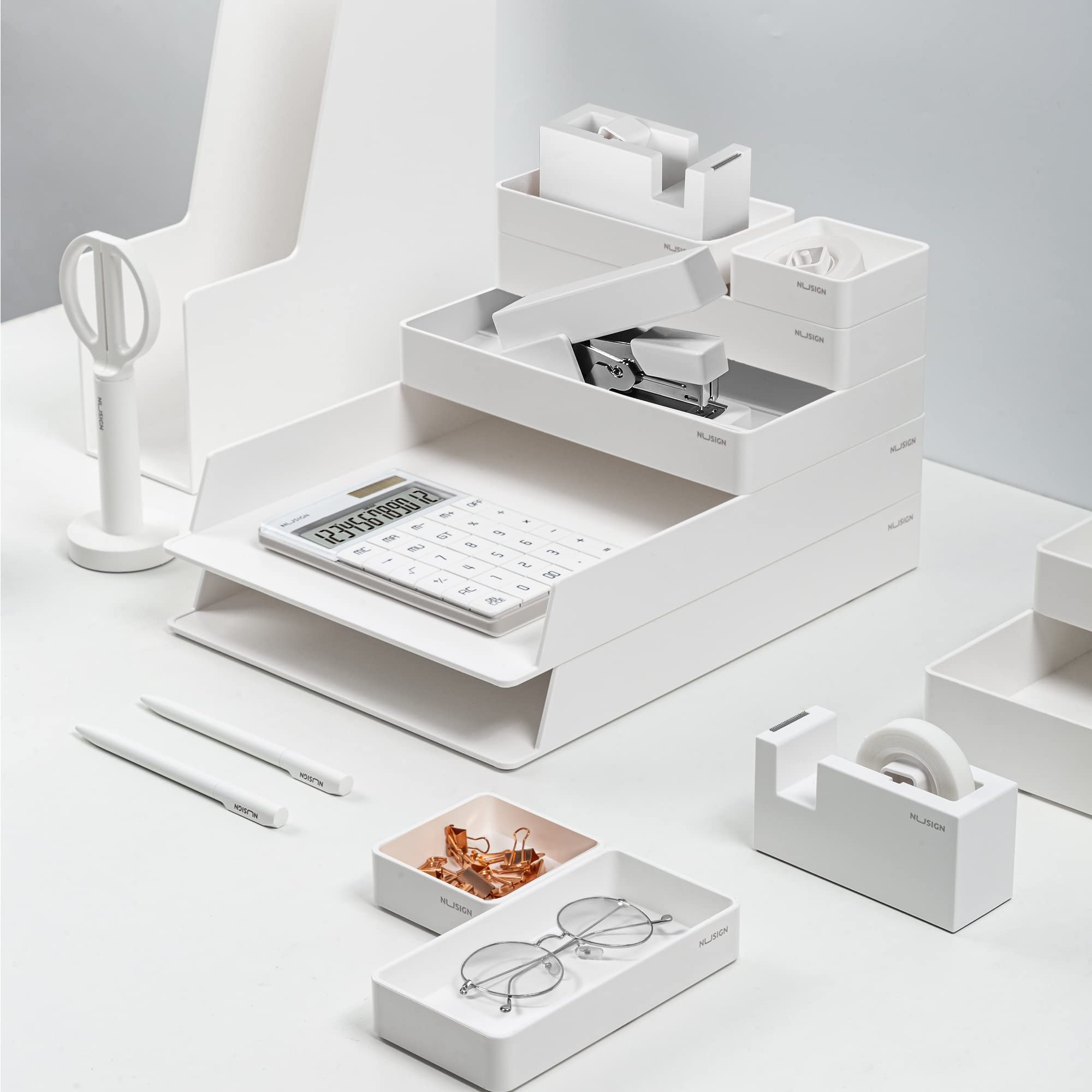 NUSIGN Desk Organizers Set, 14 Piece All-In-One Office Desk Organizer ...